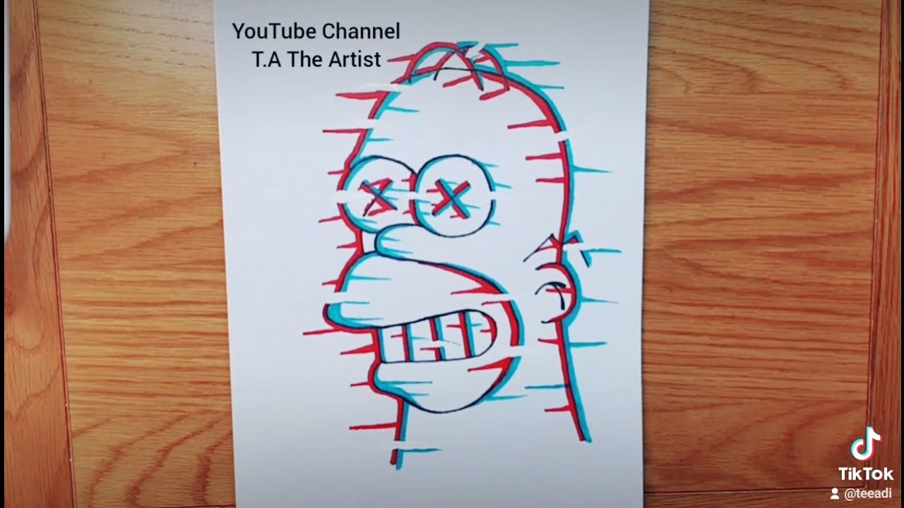 Drawing Homer Simpson With Sharpie Makers, Glitch Effect Tutorial ...