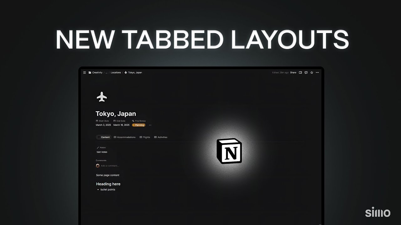 How to Use Layout Tabs in Notion - Show Related Databases - YouTube