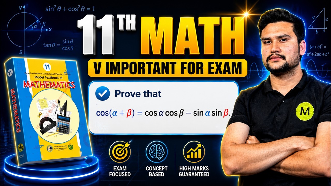 11th Math Prove Cos(a+b) Important Question for Exam | Trigonometry ...