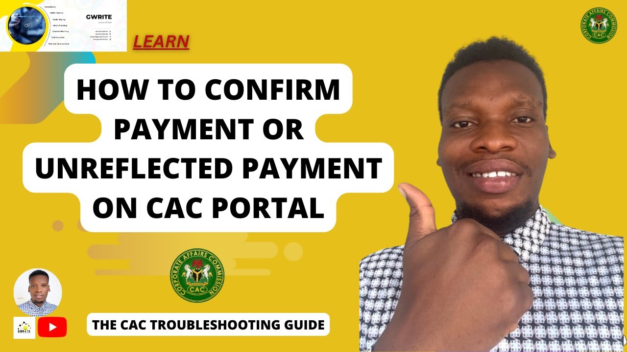 How to confirm unverified payments or unreflected payments on the CAC ...