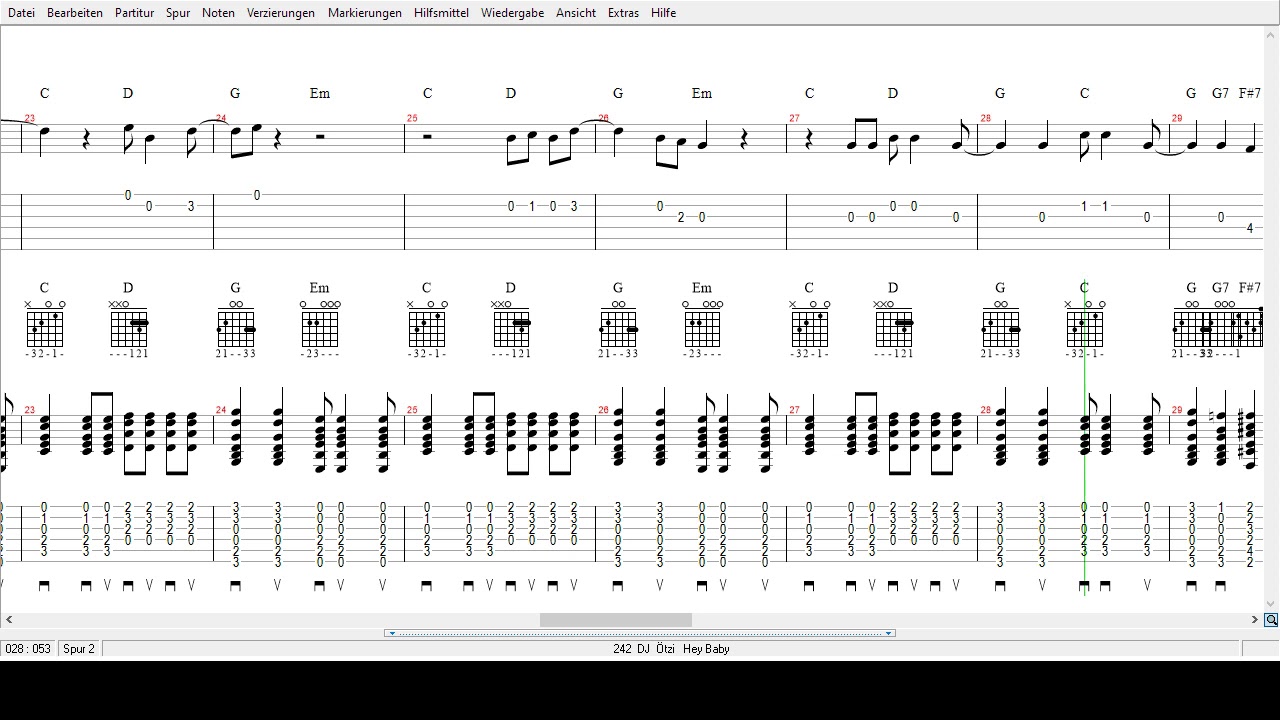 Hey Baby Guitar Chords