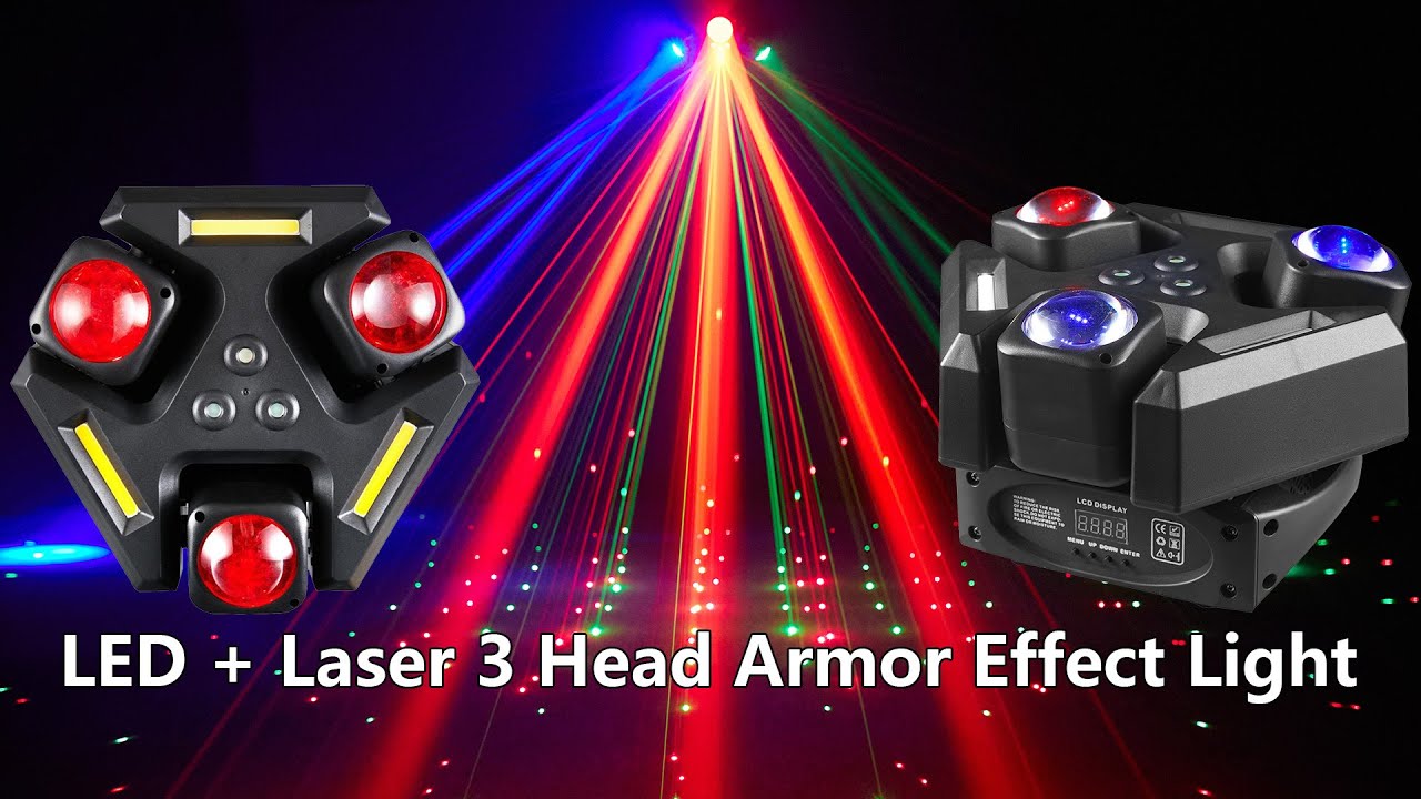 LED + Laser 3 Head Armor Effect Light - YouTube