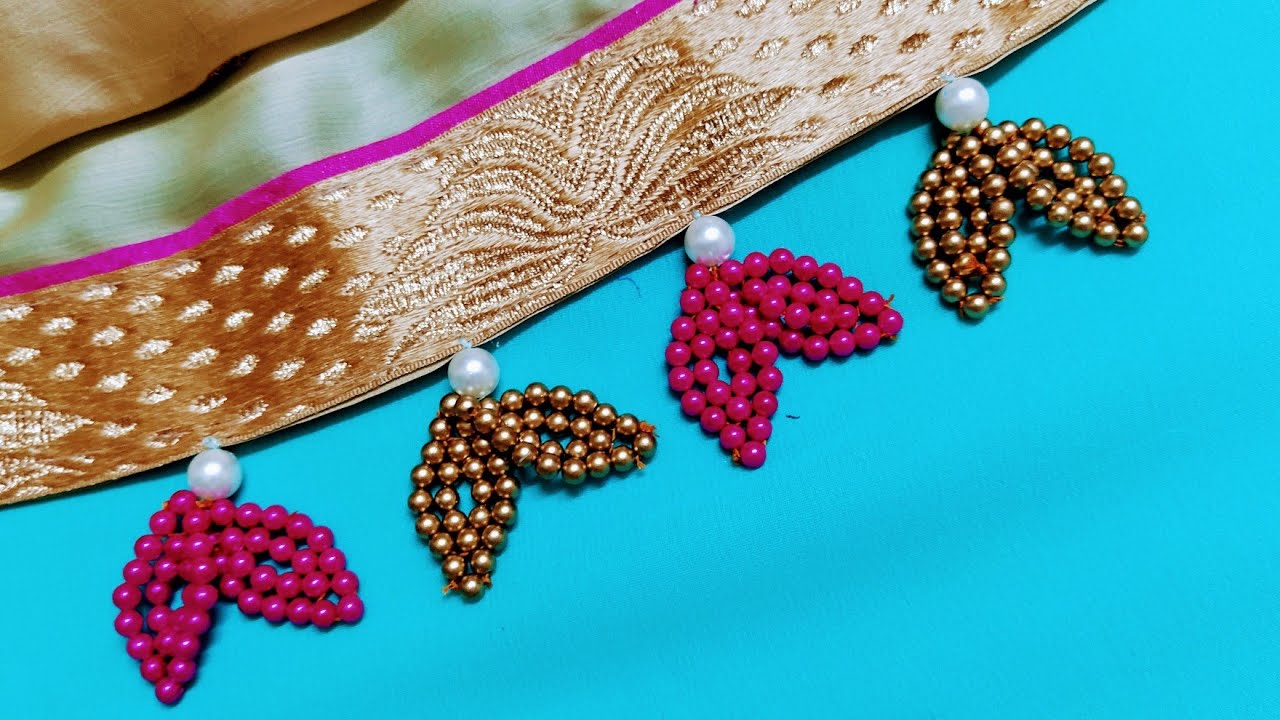 Saree kuchu #96 With Beads !! Simple Easy Quick Beaded Saree Kuchu ...