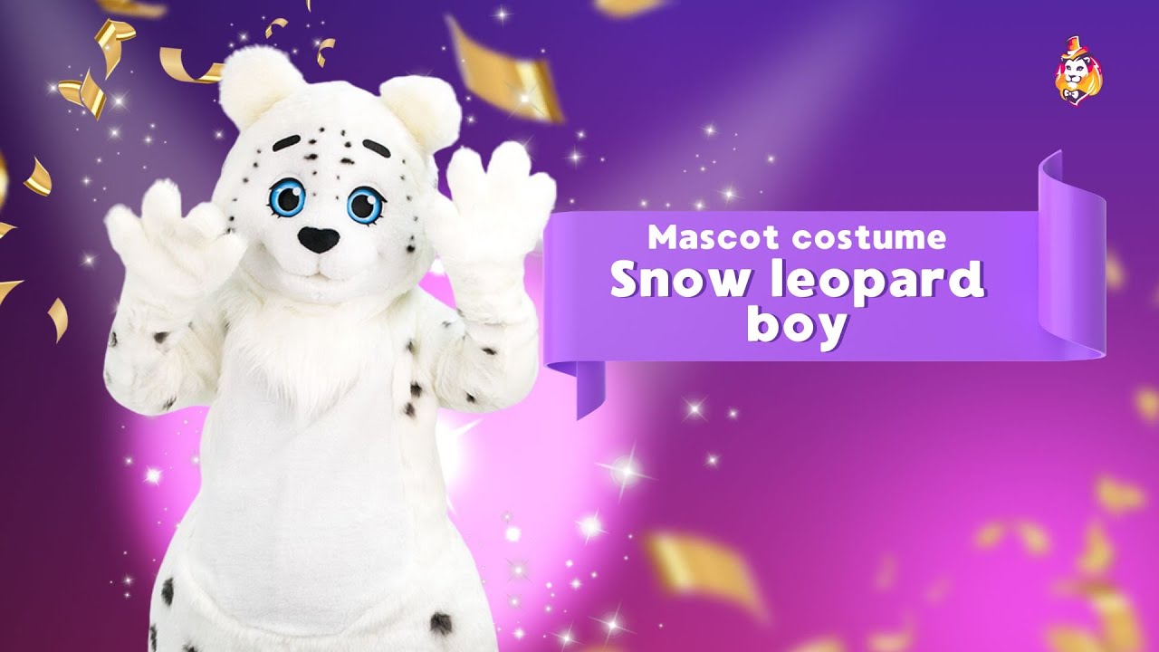 Snow leopard boy Mascot Costume - YouTube