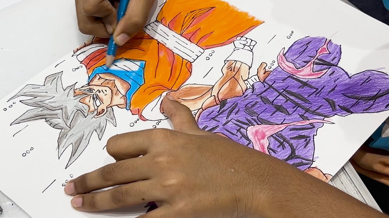 How to Draw Vegeta ultra ego vs Goku instinct hand Drawing | By NEEV ...