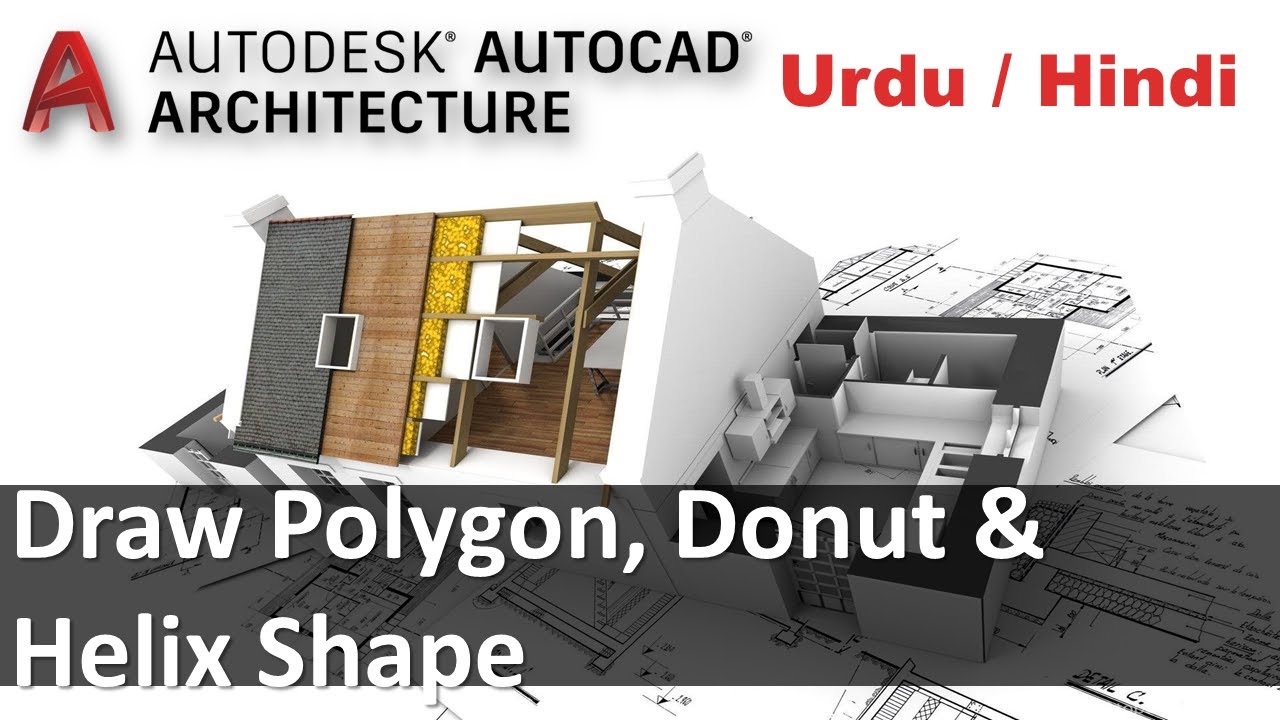 Draw Polygon shape, Donut Shape and Helix shape in AutoCAD. - YouTube