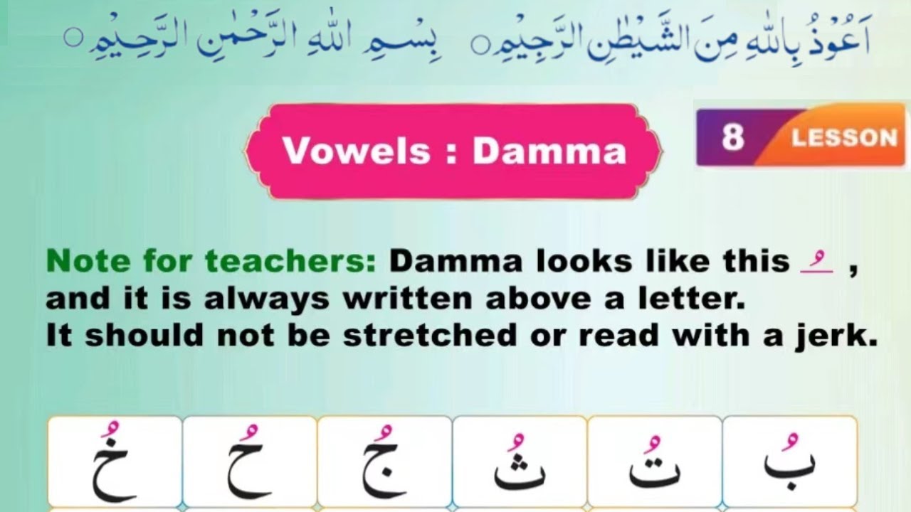 noorani qaida lesson 8 in English | qaida noorania tanween tajweed ...