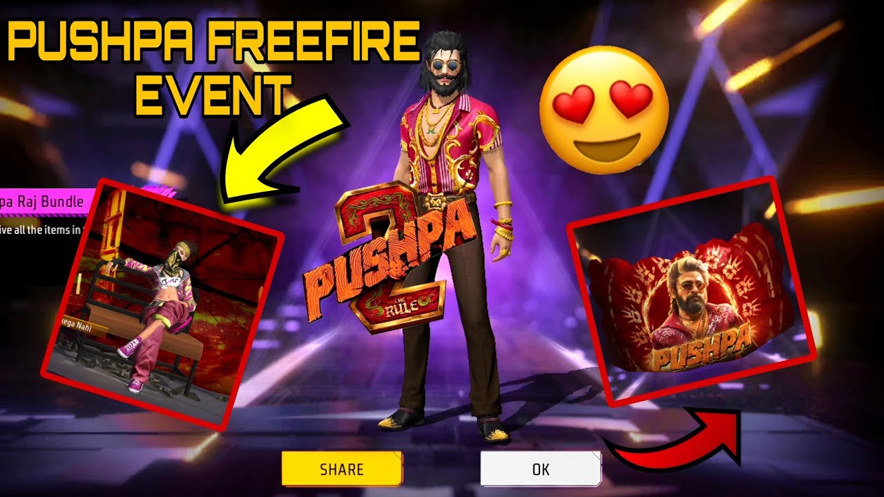 FREE PUSHPA BUNDLE😍NEW PUSHPA 2 RINGEVENT FREE FIRE | NEW PUSHPA BUNDLE ...