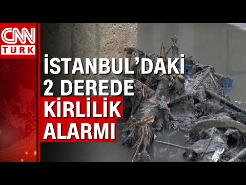 İstanbul'da dereler renk değiştirdi, etrafa kötü koku yayıldı