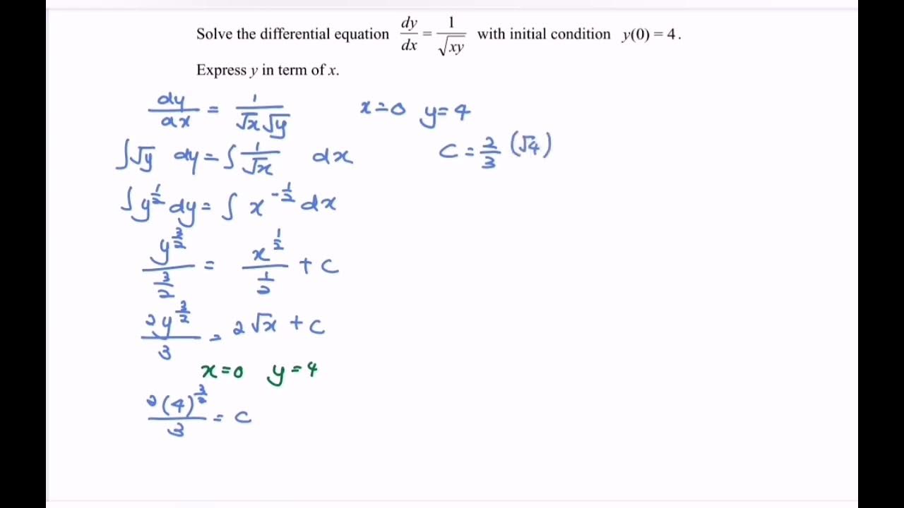 PYT3 Separable Variables 09/10 (2) First Order Differential Equation SM025 - YouTube