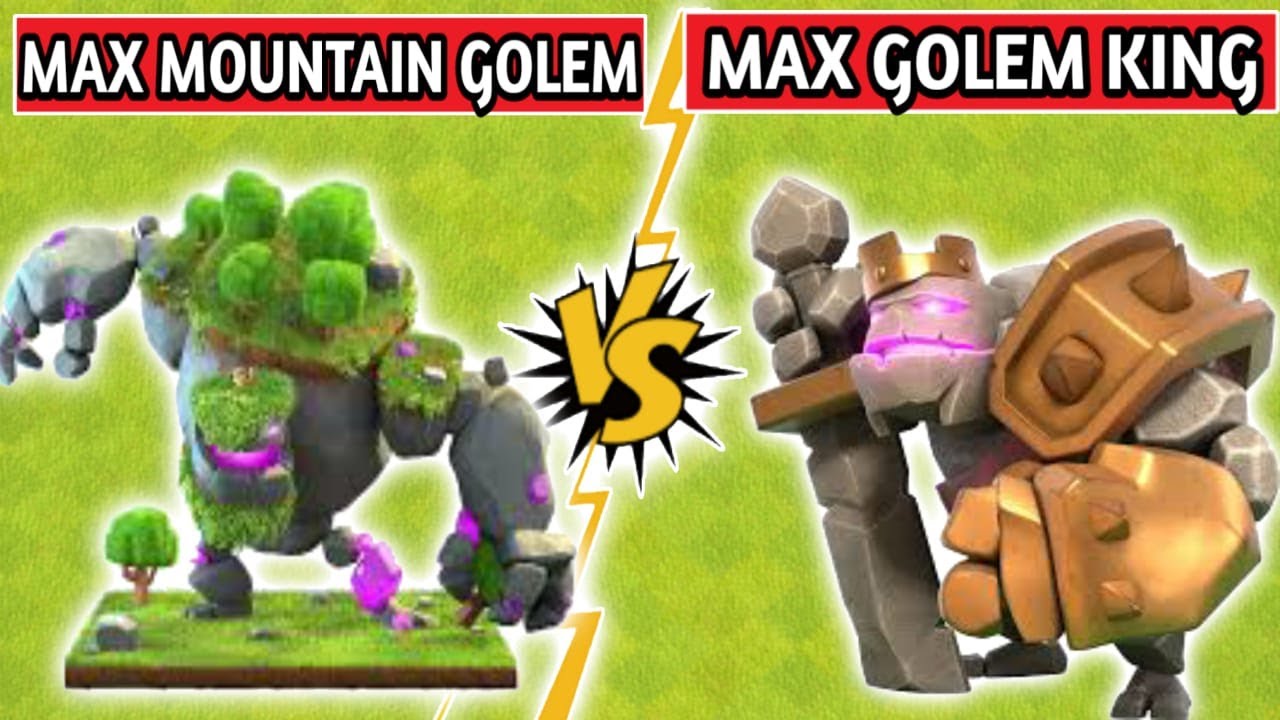GOLEM KING VS MOUNTAIN GOLEM | Heroes Vs Troops | Coc | Clash Of Clans ...