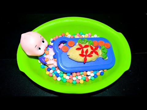 Play Doh Masak Ikan Bunga merah Bayi Mandi Permen. Baby Doll Bathing ...