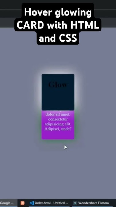 Hover Glowing Card Html Frontendwebdeveloper Frontenddeveloper Css Coding Youtube