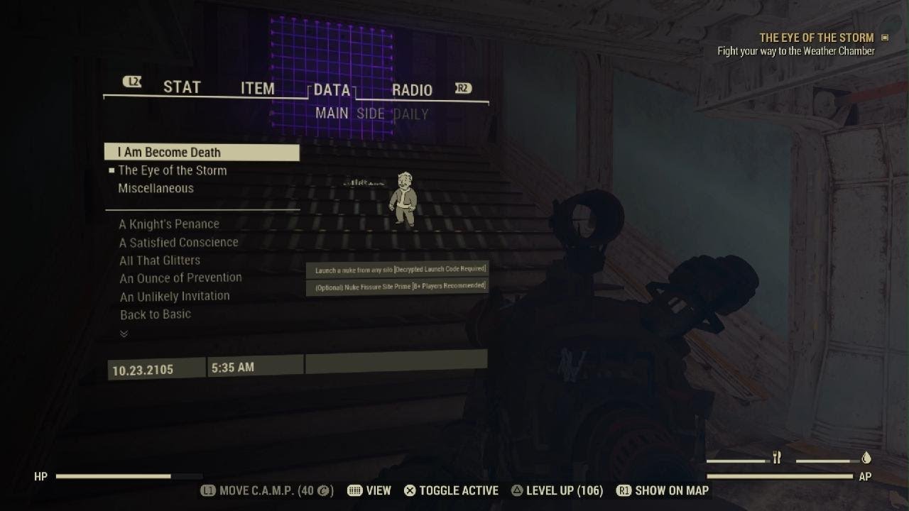 Fallout 76 The eye of the storm and ending of the skyline valley DLC ...