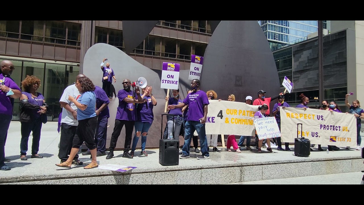 SEIU COOK COUNTY ESSENTIAL HEALTHCARE HEROES DOWNTOWN CHICAGO RALLY ...