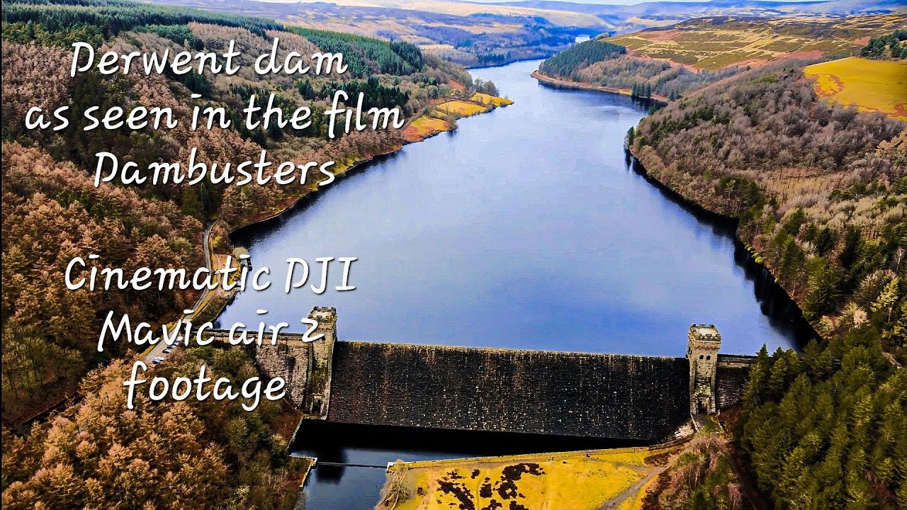 Derwent dam, as seen in the film Dambusters. DJI mavic air 2 footage ...