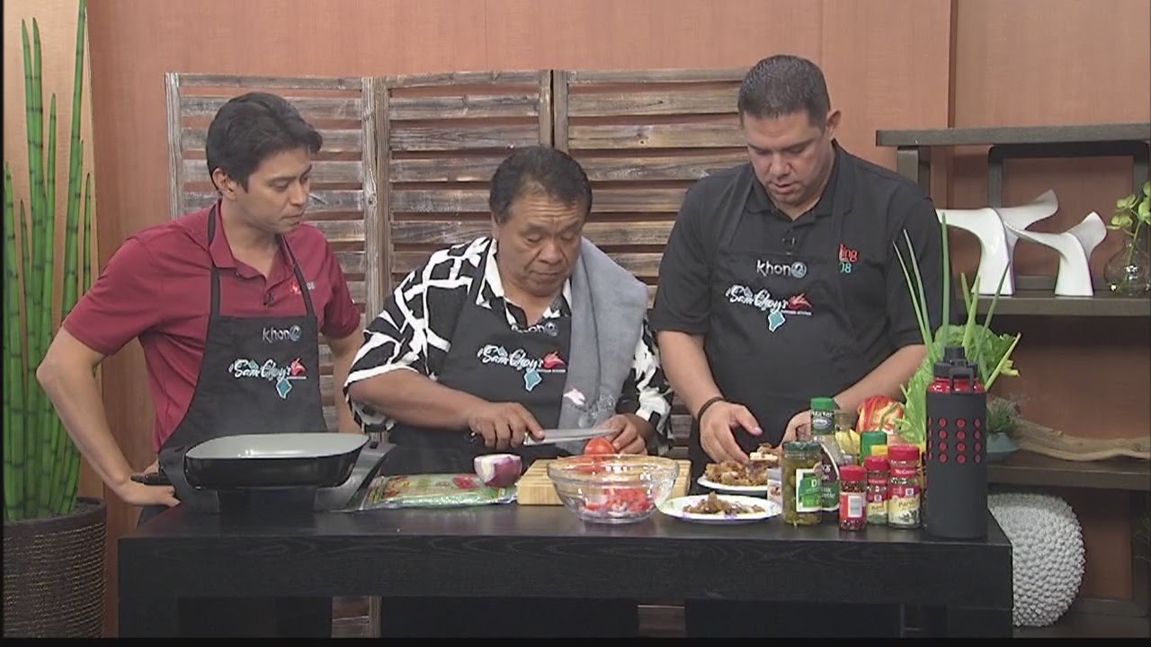 Chef Sam Choy is “In the Kitchen” making fried chicken wraps - YouTube