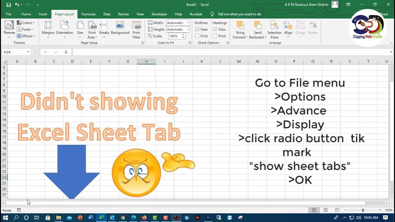 How to fix Missing Excel Sheet Tabs | how to get back Excel Sheet Tabs ...