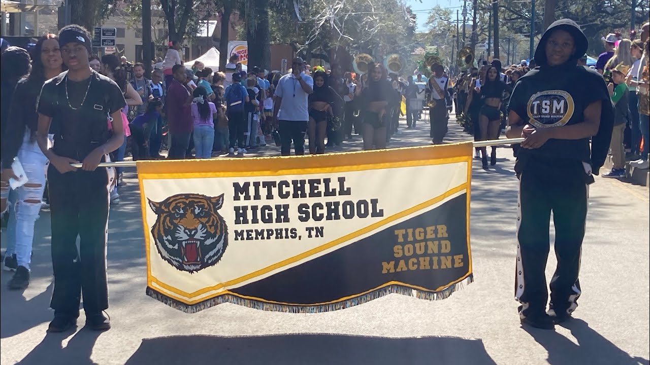 Mitchell High School Marching Band 2023 Mardi Gras Parade - YouTube
