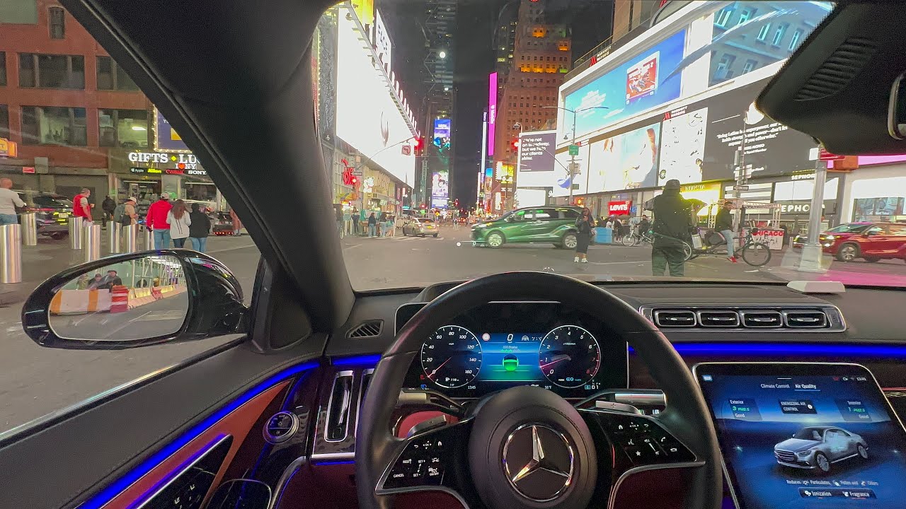 2024 Mercedes-Benz AMG S580 - Late Night Drive POV in NYC🗽Times Square ...