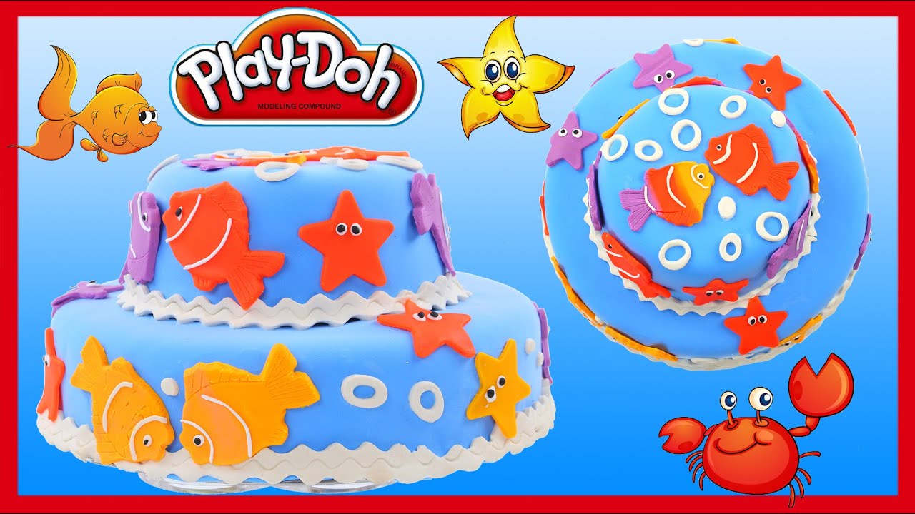 DIY How to make Disney Finding Dory , Play-Doh Nemo Birthday Cake - YouTube