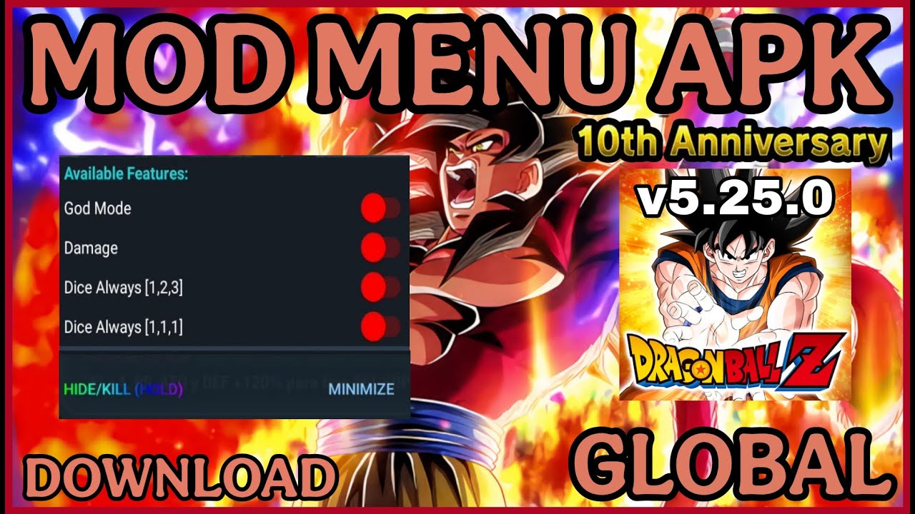 DBZ Dokkan Battle GLOBAL v5.25.0 10th Anniversary MOD MENU APK - YouTube