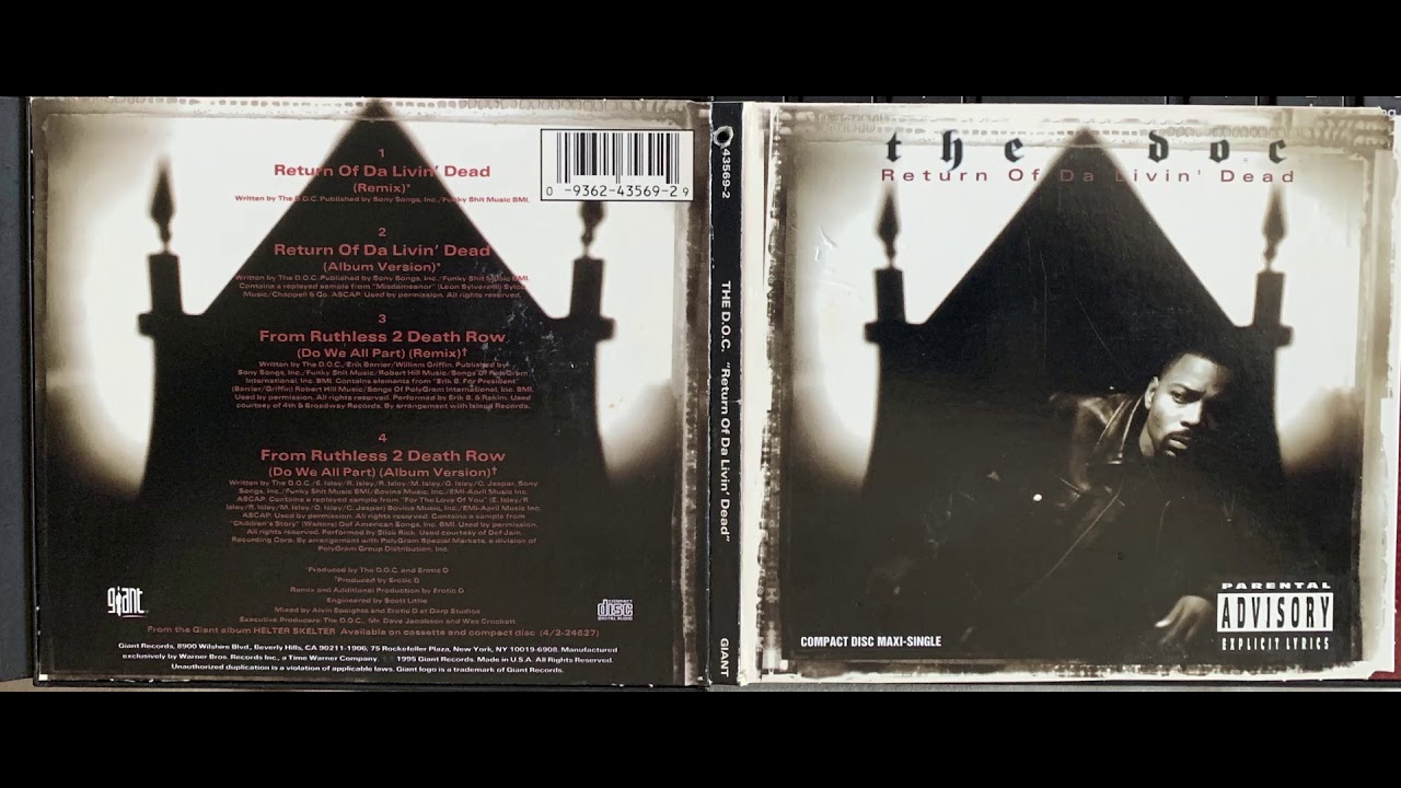 THE D.O.C. From RUTHLESS To DEATHROW (ALBUM) CD Single Eazy-E Dr. Dre N ...