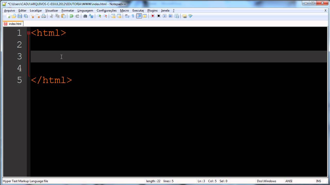Estrutura básica de HTML - Tutorial - YouTube