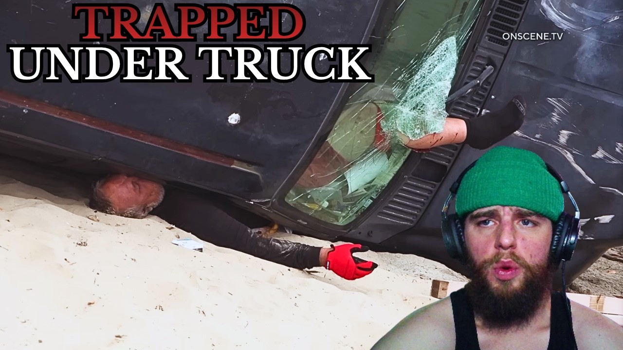 HEROS! Man Trapped Under Truck & Rescued *REACTION* - YouTube