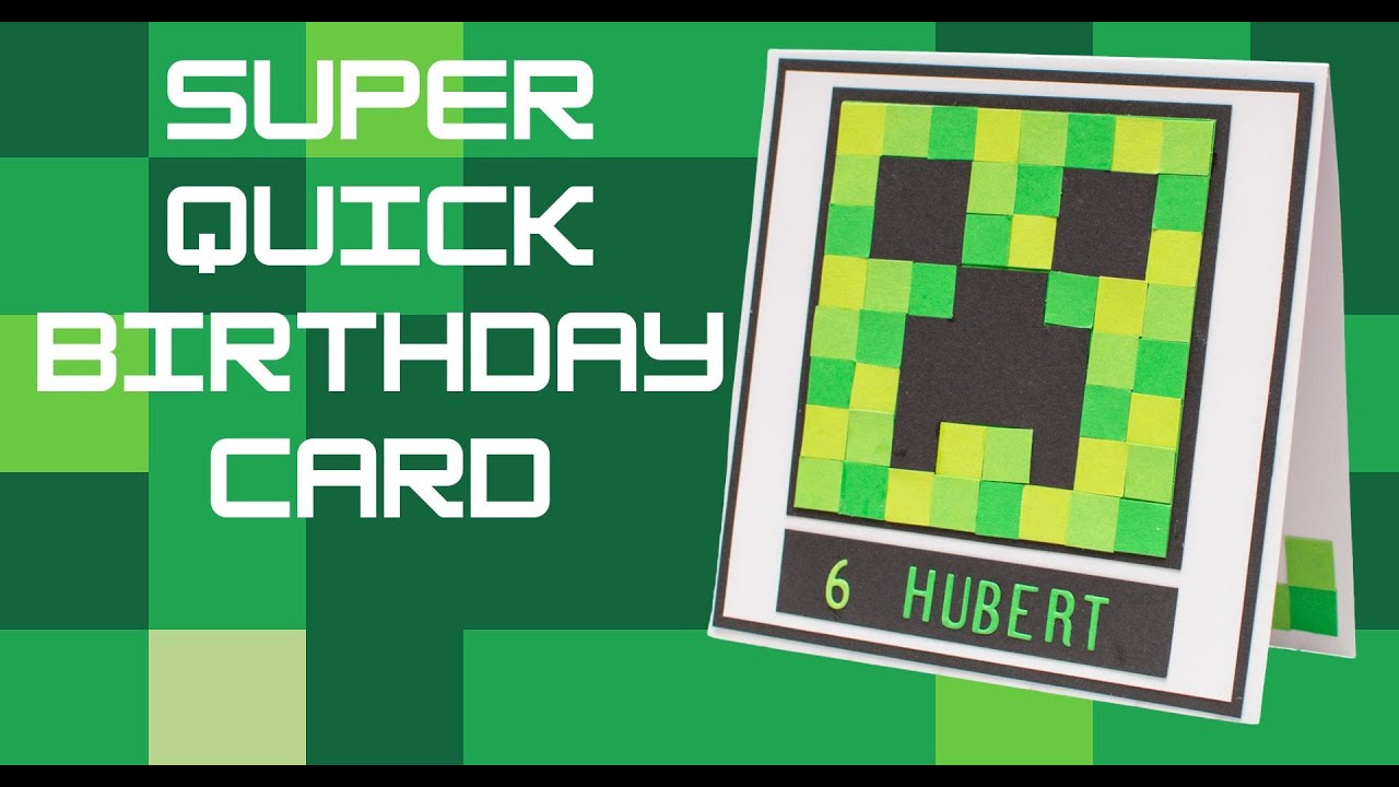 25-Minute Minecraft Birthday Card Tutorial | Easy Pixel Art Card for ...