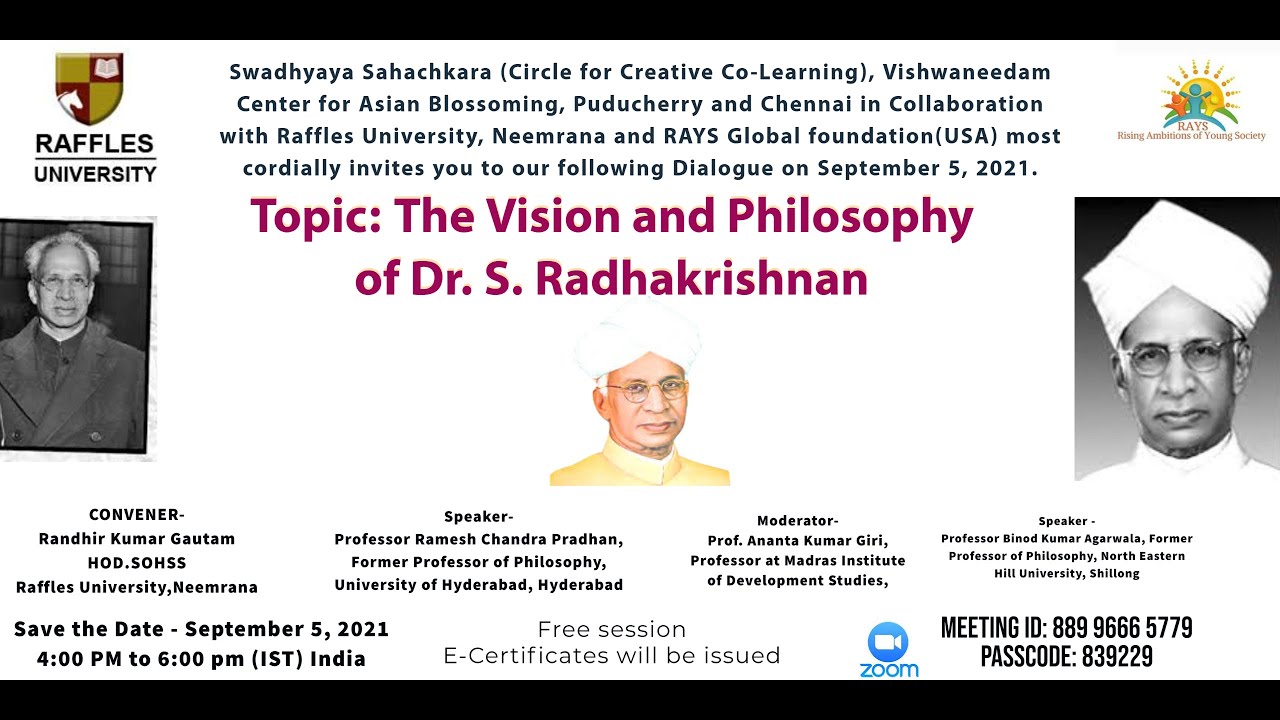 Topic: The Vision and Philosophy of Dr. S. Radhakrishnan - YouTube