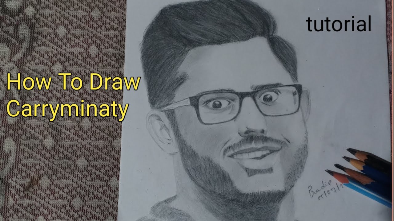 How to draw carryminati।। drawing pencil carryminati, - YouTube