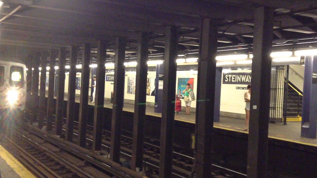 NYCT R Train arriving at Steinway Street (R46) - YouTube