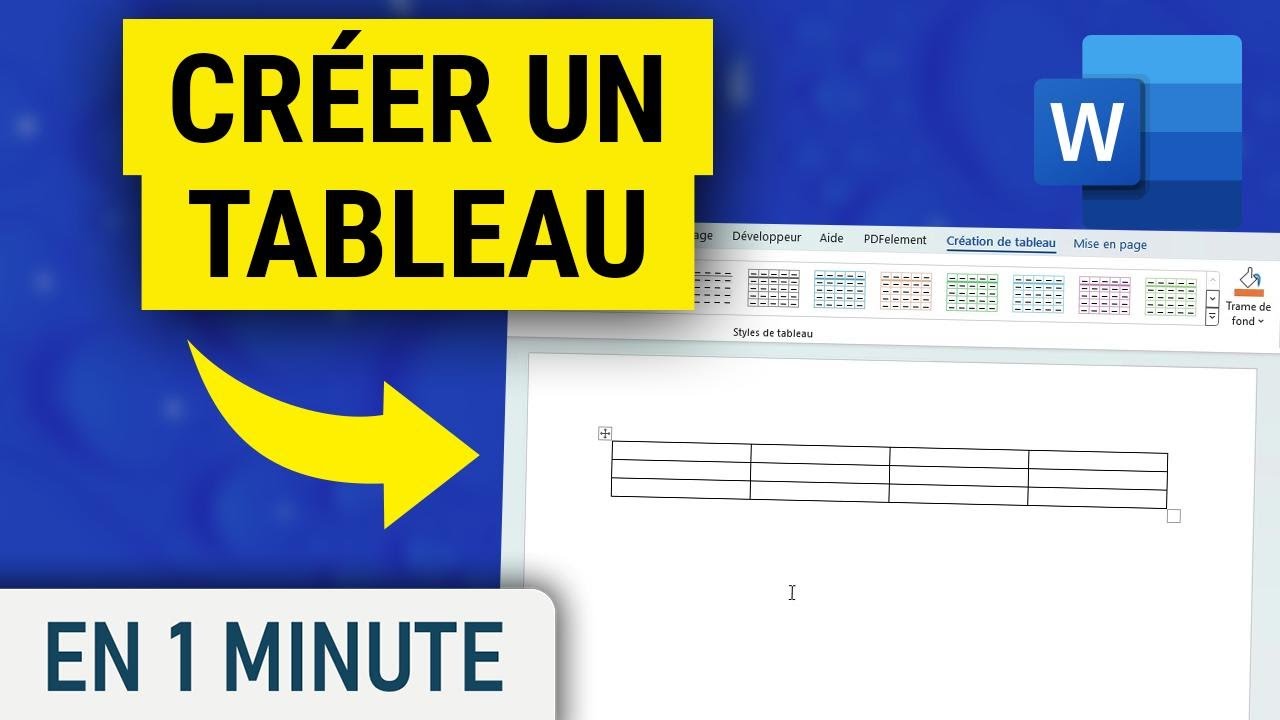 Comment créer un tableau dans Word - YouTube