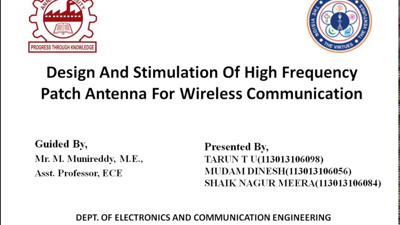 Design and Stimulation of High Frequency Patch Antenna for Wireless ...