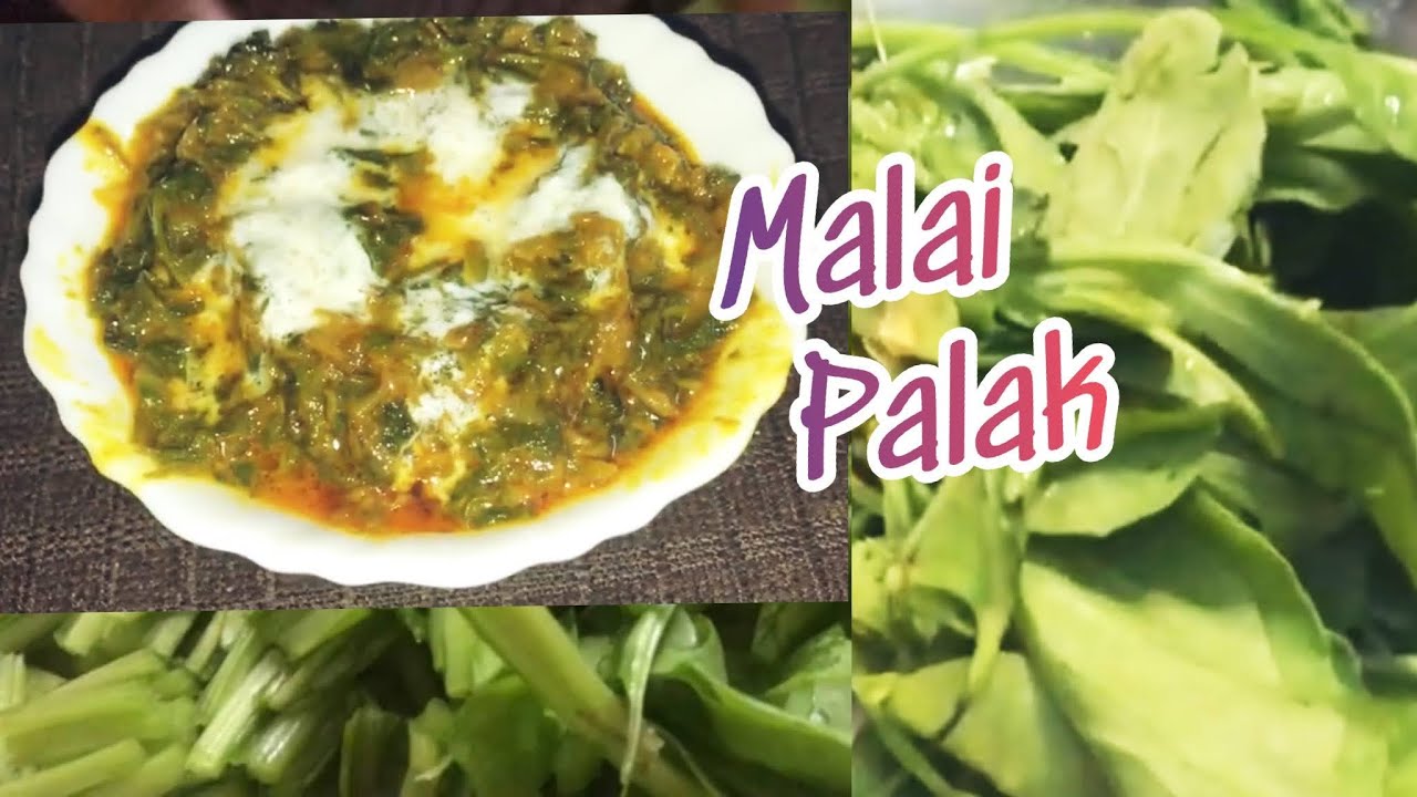 Malai Palak Recipe, North Indian Style || Palakura, milk cream curry ...