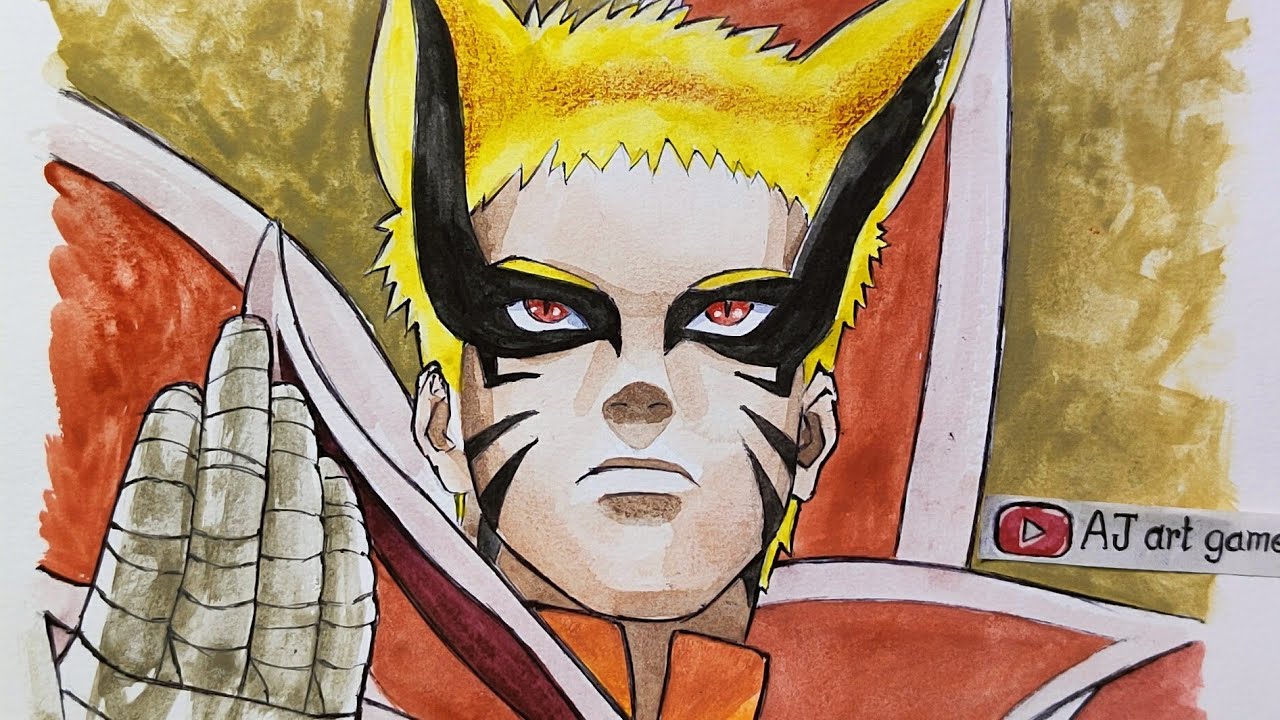 Drawing Naruto in Baryon Mode | how to draw Naruto Baryon Mode - YouTube