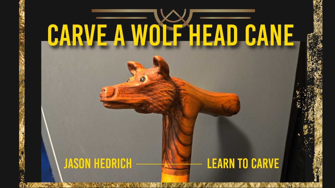 HOW to CARVE a WOLF HEAD CANE - YouTube