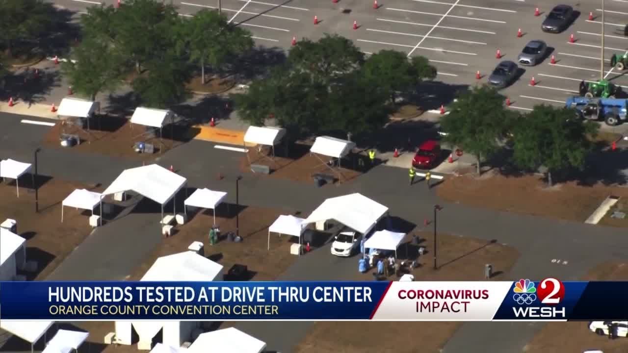 Hundreds tested at drive-thru center at Orange County Convention Center ...