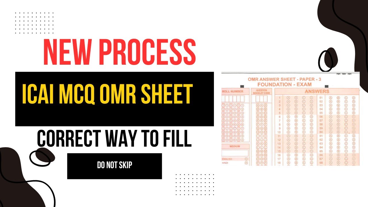 New Process ICAI MCQ OMR Answer sheet CA foundation June 2024 Exams ...