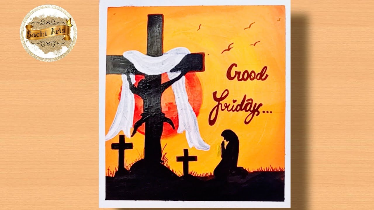 How to draw good friday drawing/Good Friday Drawing/Acrylic Painting ...