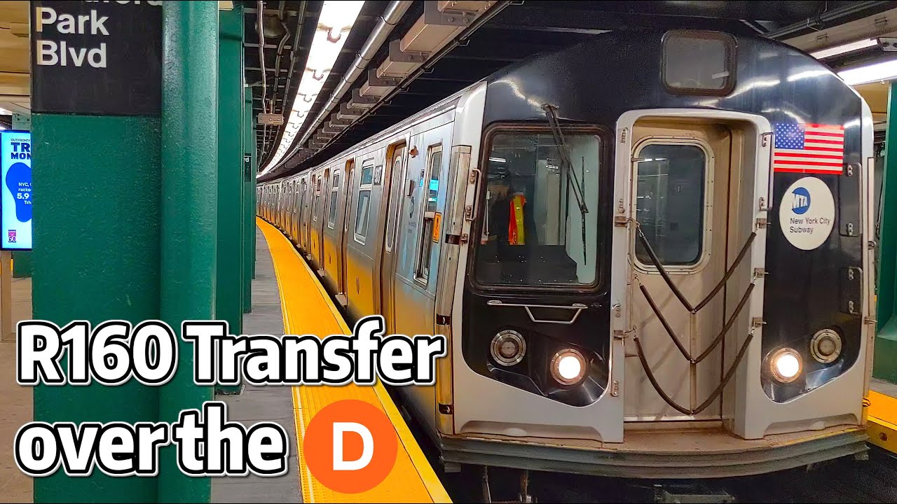 ⁴ᴷ⁶⁰ R160 Transfer from Concourse Yard passing Bedford Park Boulevard ...