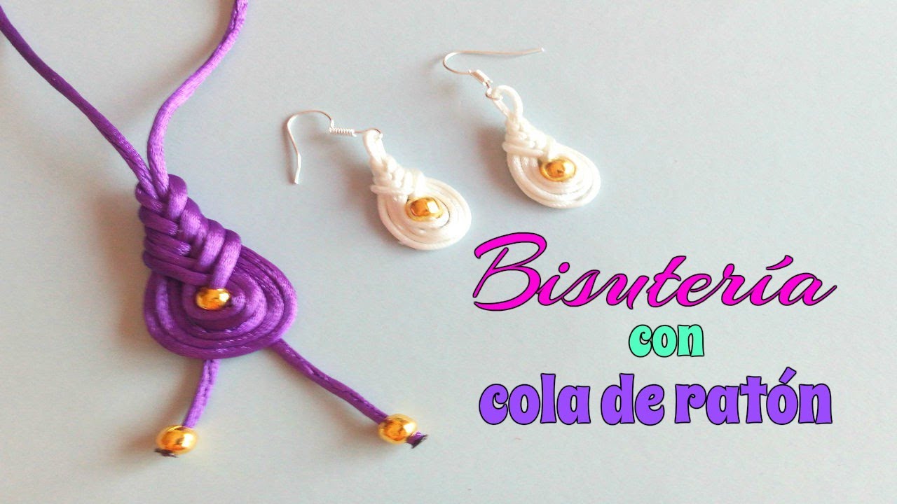 COLLAR y PENDIENTES ÉTNICOS con COLA de RATÓN. - YouTube