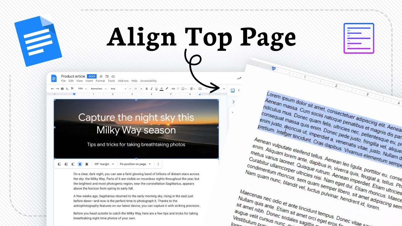 How to move text to top of page in google docs - YouTube