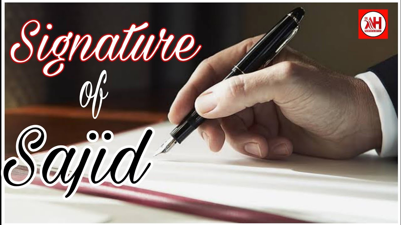Signature of " Sajid " by | Dr.Ali Hassan | Dr.Ali Hassan Art - YouTube