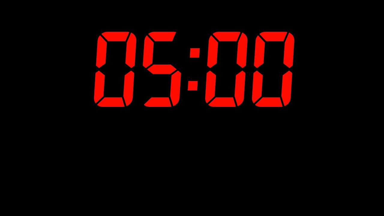 5 Minute Red Digital Countdown Timer — Clean & Minimal LED Focus Timer ...
