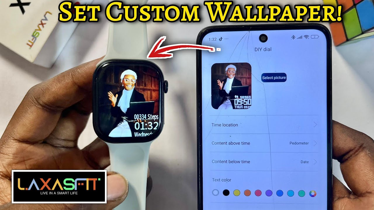 How to Set Custom Wallpaper on Laxasfit Smartwatch | Set your Photo as ...