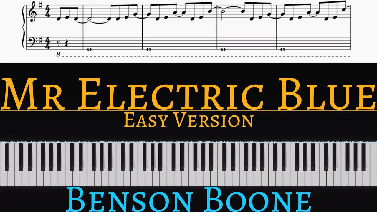 Benson Boone - Mr Electric Blue | EASY piano cover by Pianotato - YouTube