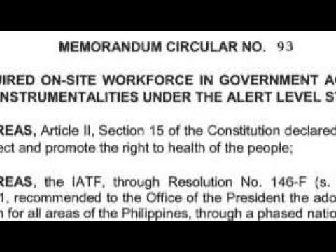 MEMORANDUM CIRCULAR NO. 93 | REQUIRED ON-SITE WORKFORCE IN GOVERNMENT ...