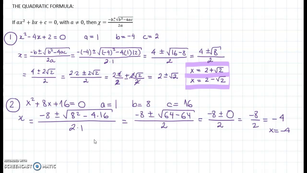 Pre IB Math / Quadratic Eqn. / Part 4 - YouTube